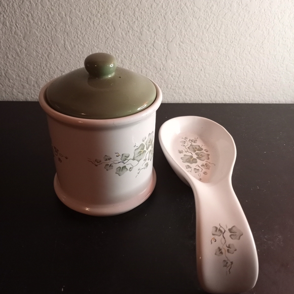 Corelle | Accents | Ceramic Corelle Ivy Pattern Small Canister Spoon ...